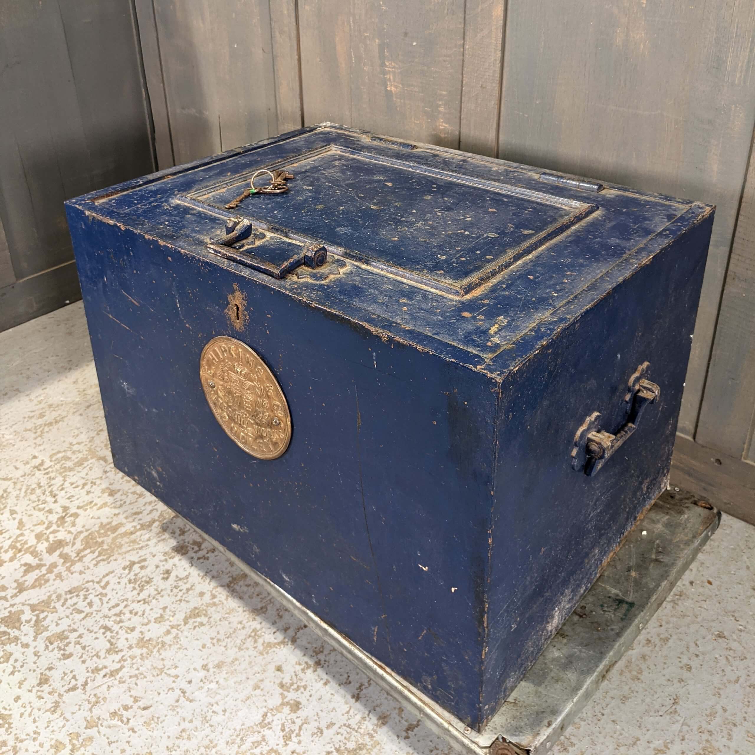 Victorian Manageable Size Fireproof Steel Strongbox (SOLD) - Antique ...
