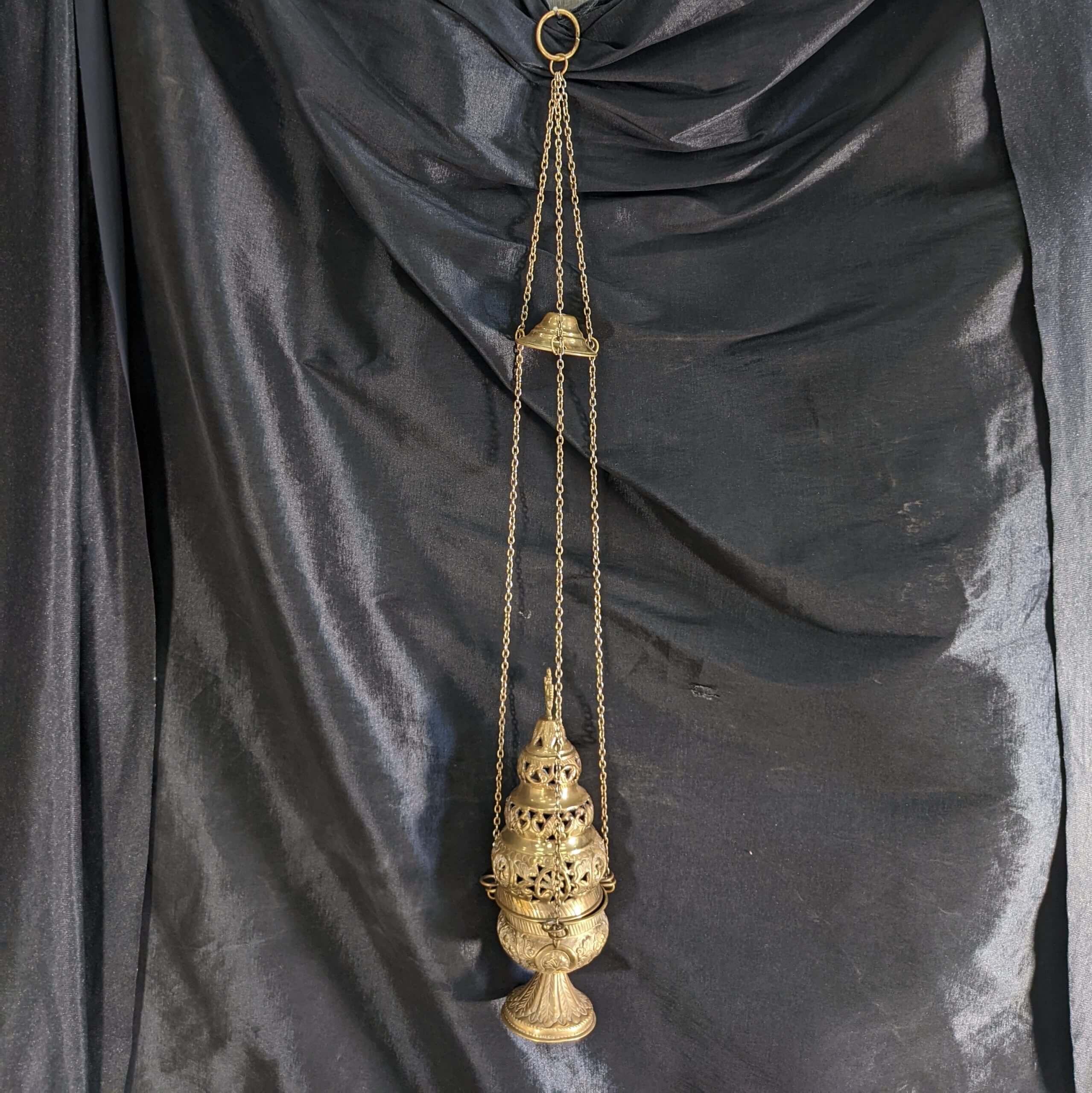 Vintage Brass Censer Thurible Incense Burner with Crosses in the Greek ...