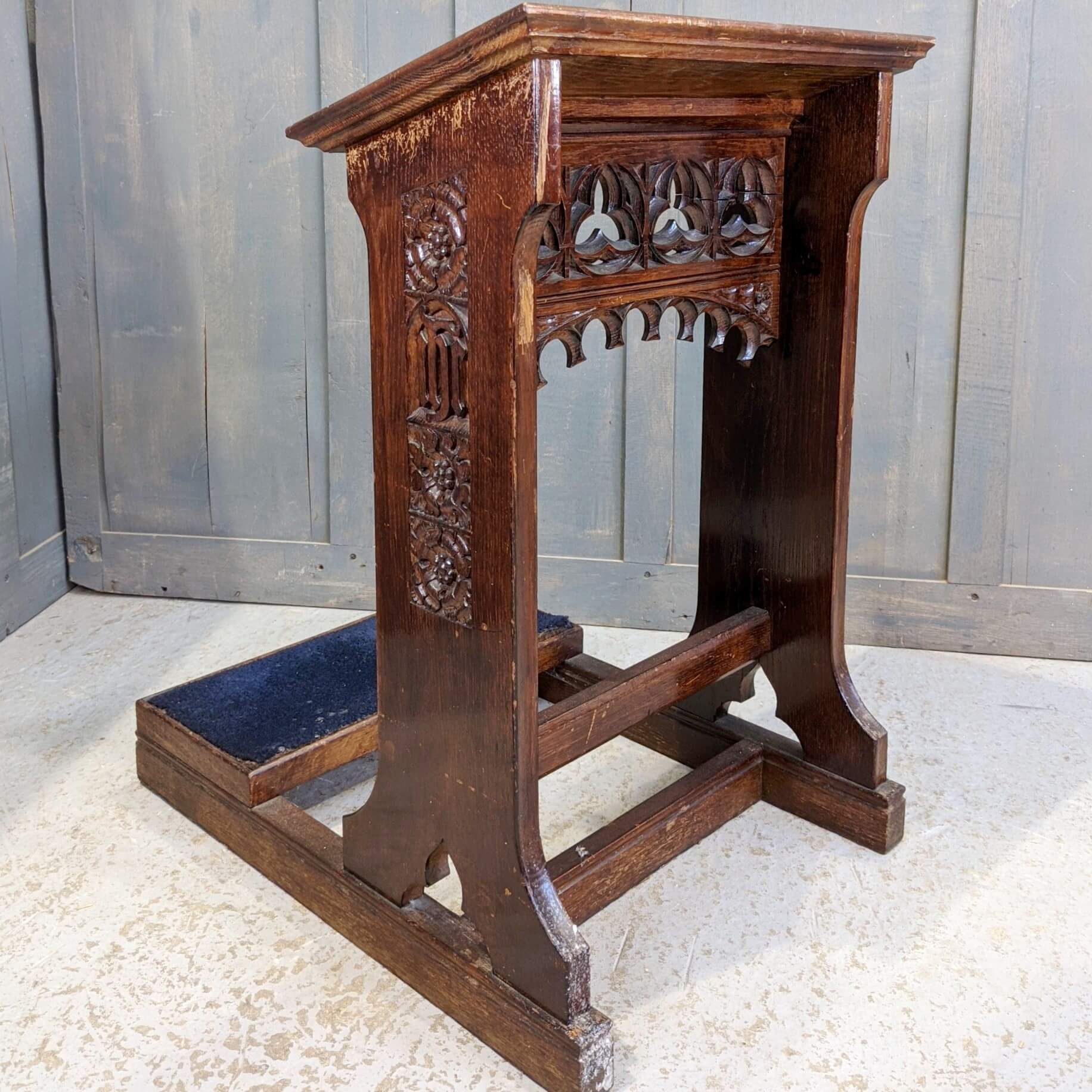 Vintage Oak Gothic Prayer Desk Prie Dieu from St George the Martyr ...