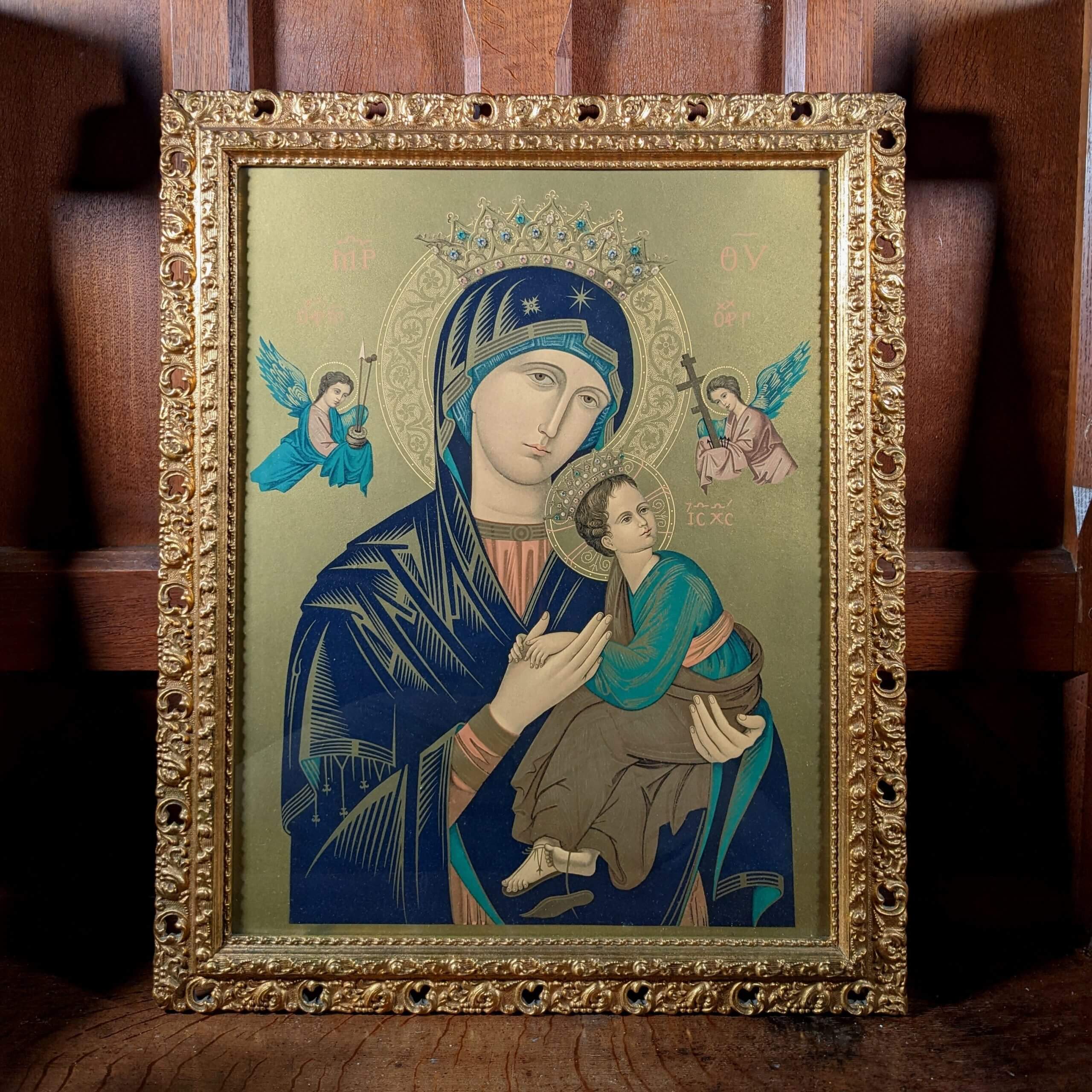 Vintage Our Lady of Perpetual Help Quality Lithograph & Frame from ...