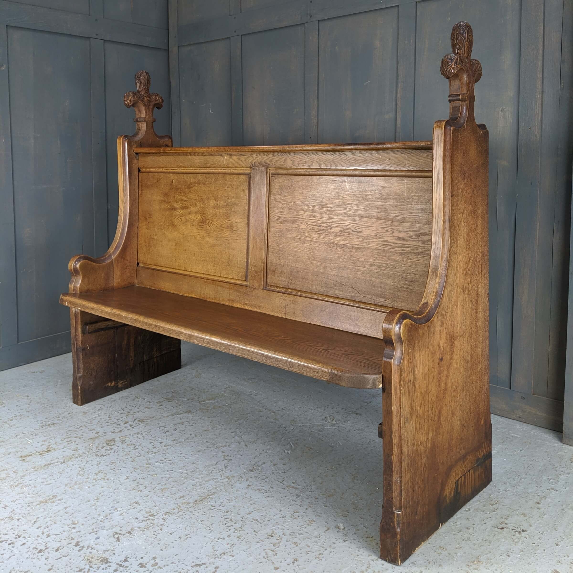 Westcliffe-On-Sea Golden Oak High Back Antique Church Choir Pew (SOLD ...
