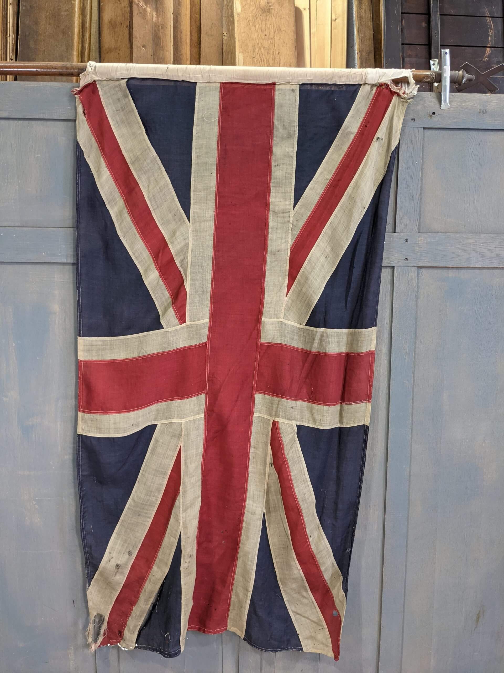 WW1 Era Marching Union Jack Flag with Pole Tassels & St Andrew’s Brass ...