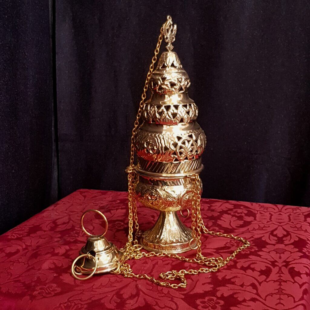Thurible Censer Simple Orthodox Style No Bells - Antique Church Furnishings
