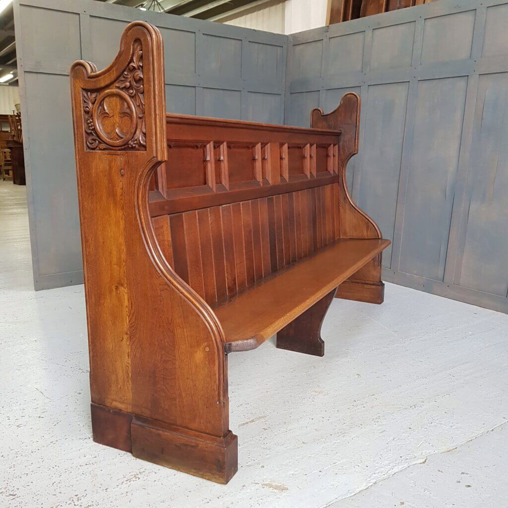 Statement Piece Grand Early 1900's Hand Carved Oak Church Choir Pew ...
