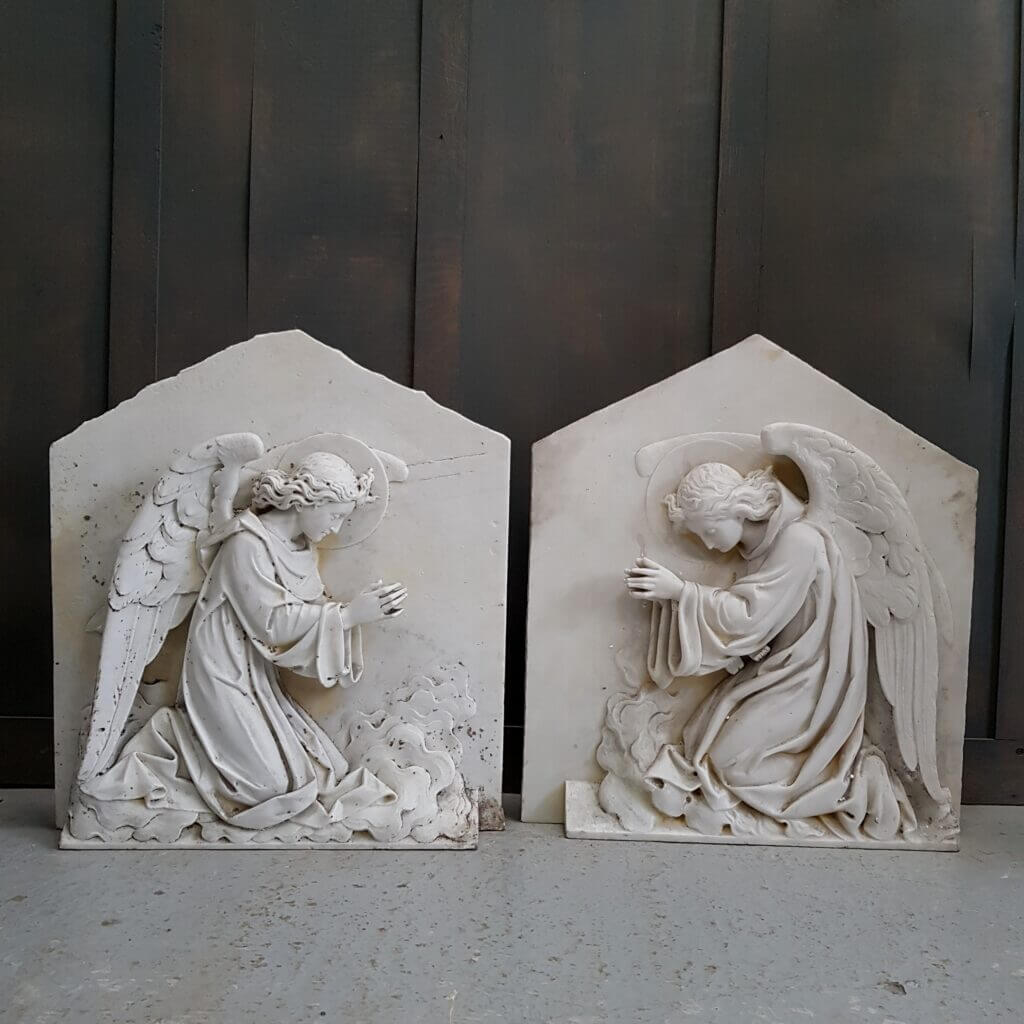 Beautiful Antique Victorian Hand Carved Marble Angels (SOLD) - Antique ...