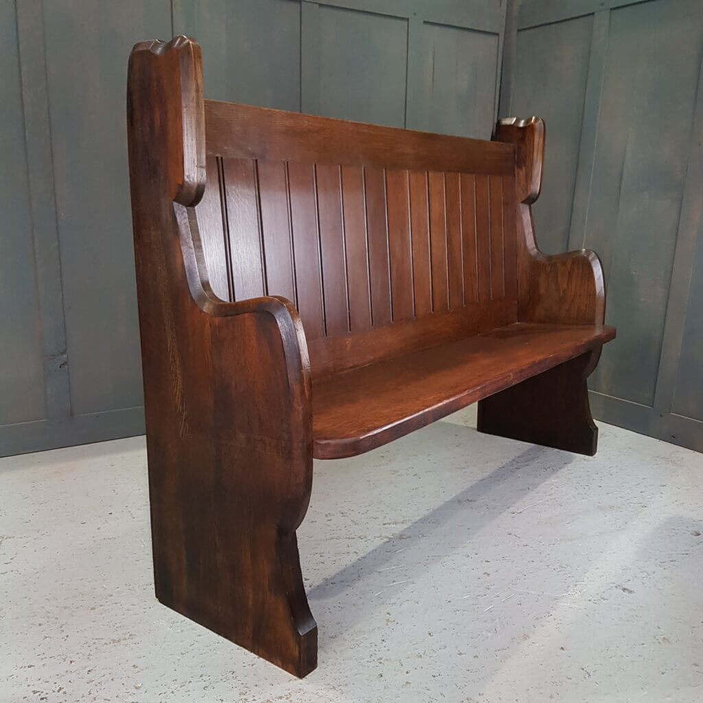 Eltham High Back Vintage Oak Choir Pew (SOLD) - Antique Church Furnishings