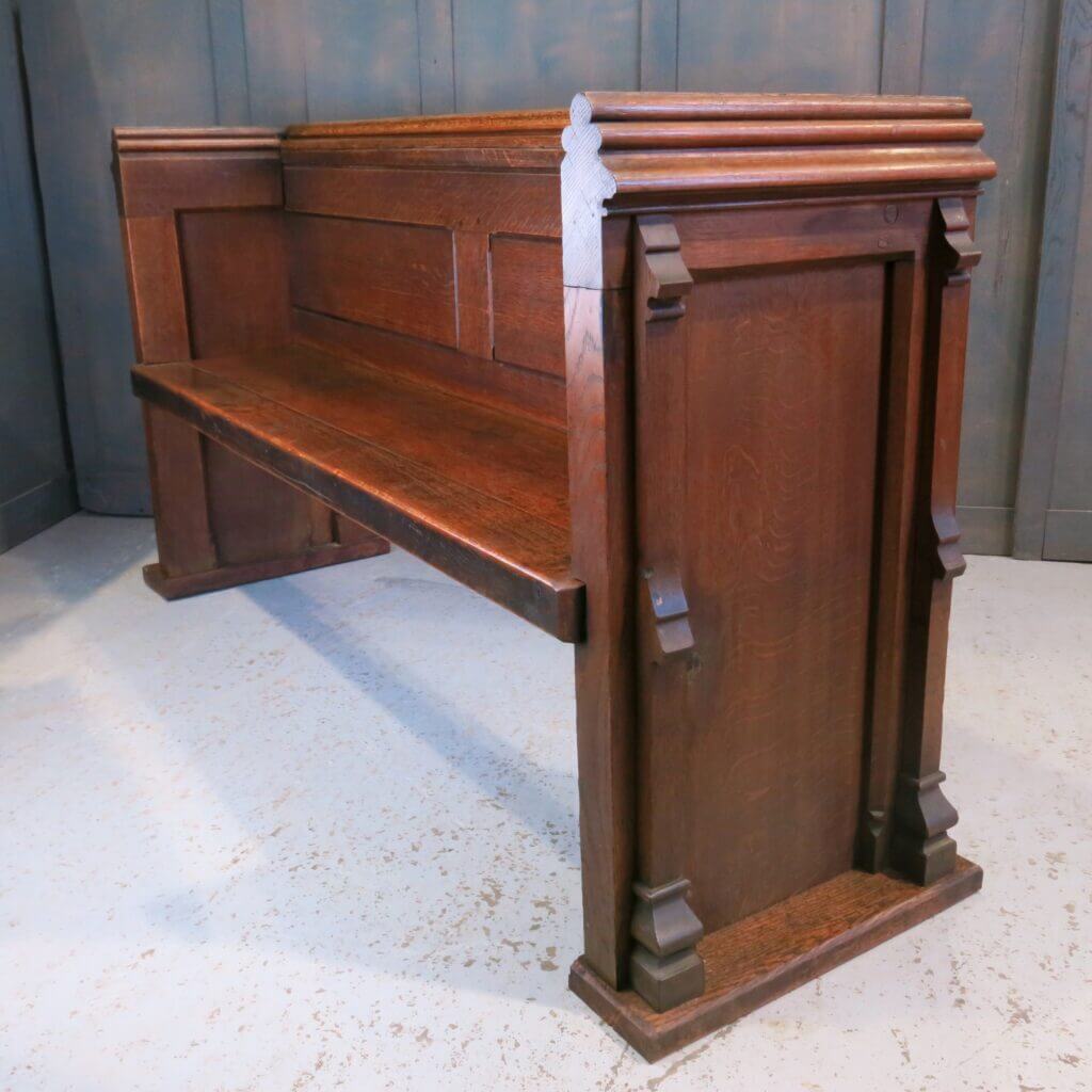 Gothic Mid 19th Century Solid Oak Buttress Church Pews (SOLD) - Antique ...