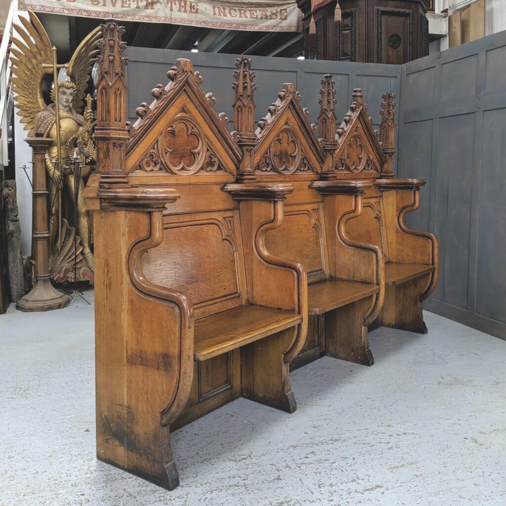 Gothic Masterpiece Victorian Oak Choir Sedilia Church Pew (SOLD ...