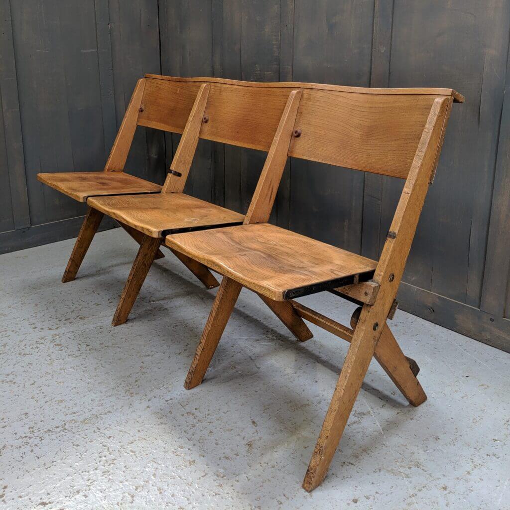 Vintage Light Oak Norwich Three Seater Folding Bench (SOLD) - Antique ...