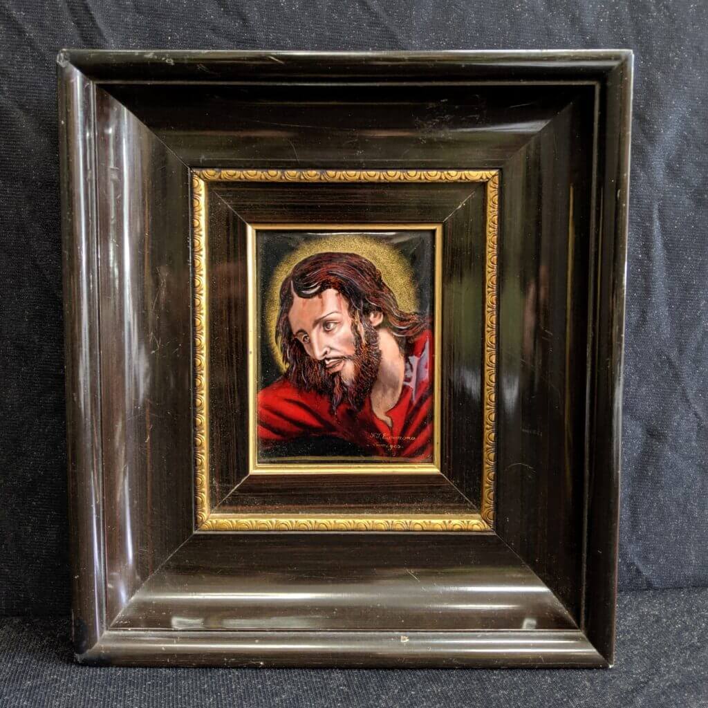 Vintage Framed Limoges Enamel Plaque of the Passion of Christ by FJ Carmona (SOLD) - Antique ...