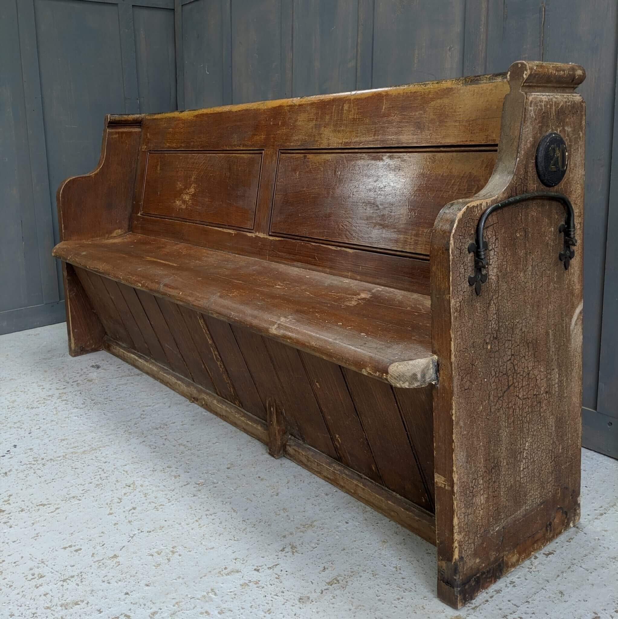 'No 20' Amazingly Distressed Victorian Pine Church Chapel Pew (SOLD ...