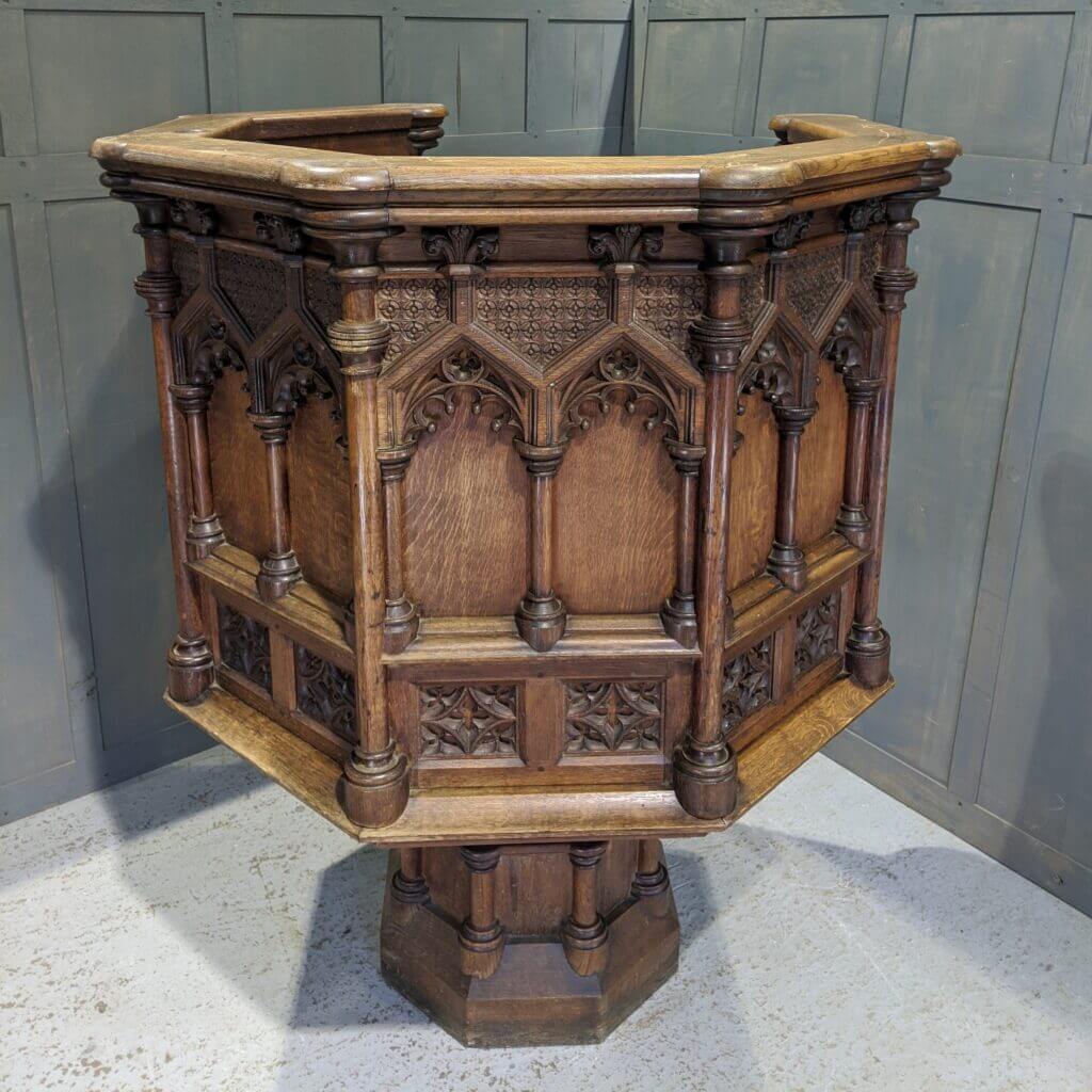 Spectacular Antique Oak Victorian Church Pulpit from Christ Church ...