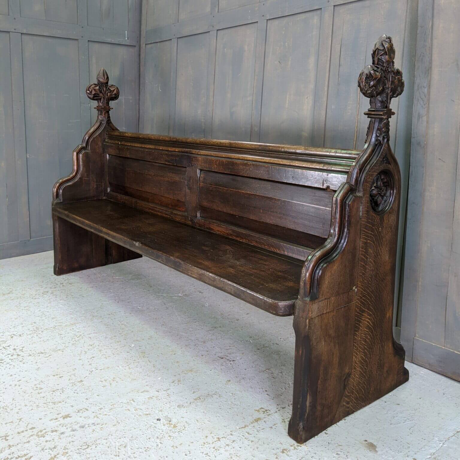 Magnificent Mid 19th Century Antique Oak Hand Carved Gothic Church Pews ...