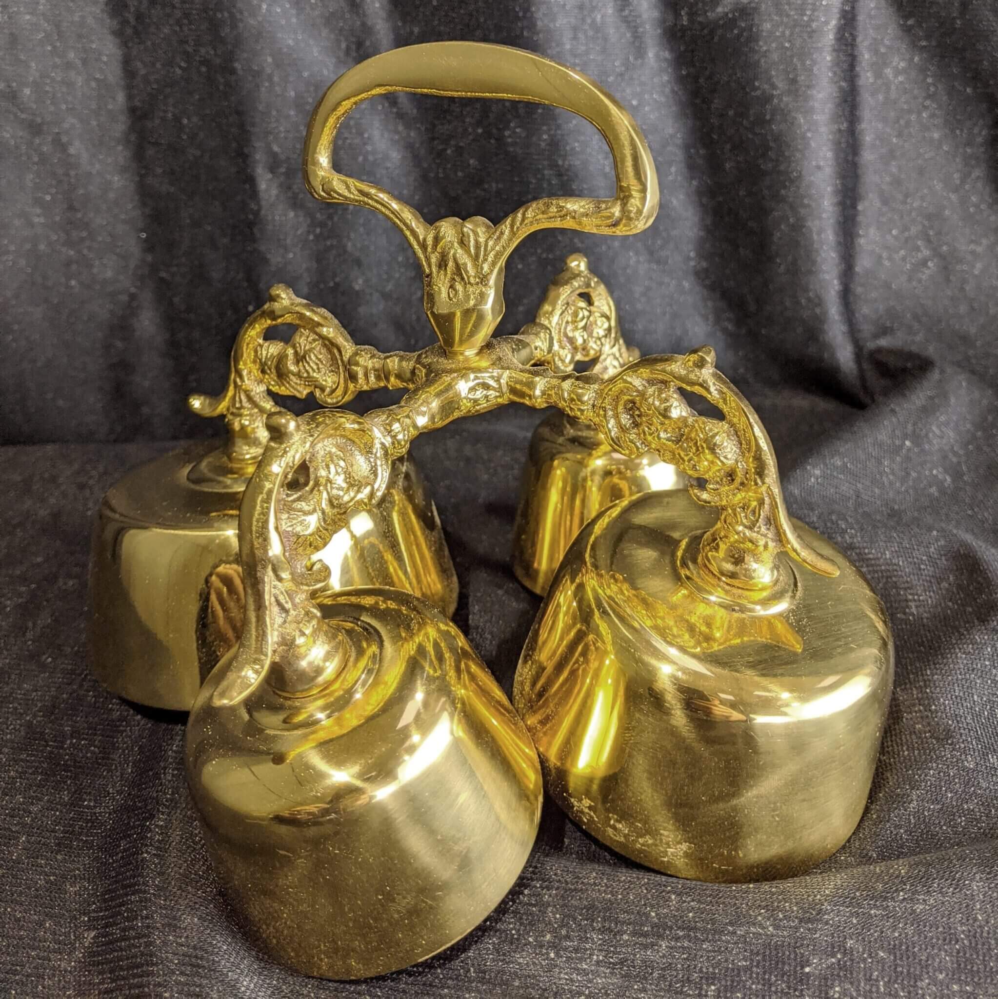 Set of Four Solid Brass Sanctus Altar Liturgical Bells in Rococo ...