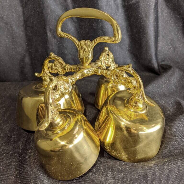 Set of Four Solid Brass Sanctus Altar Liturgical Bells in Rococo ...