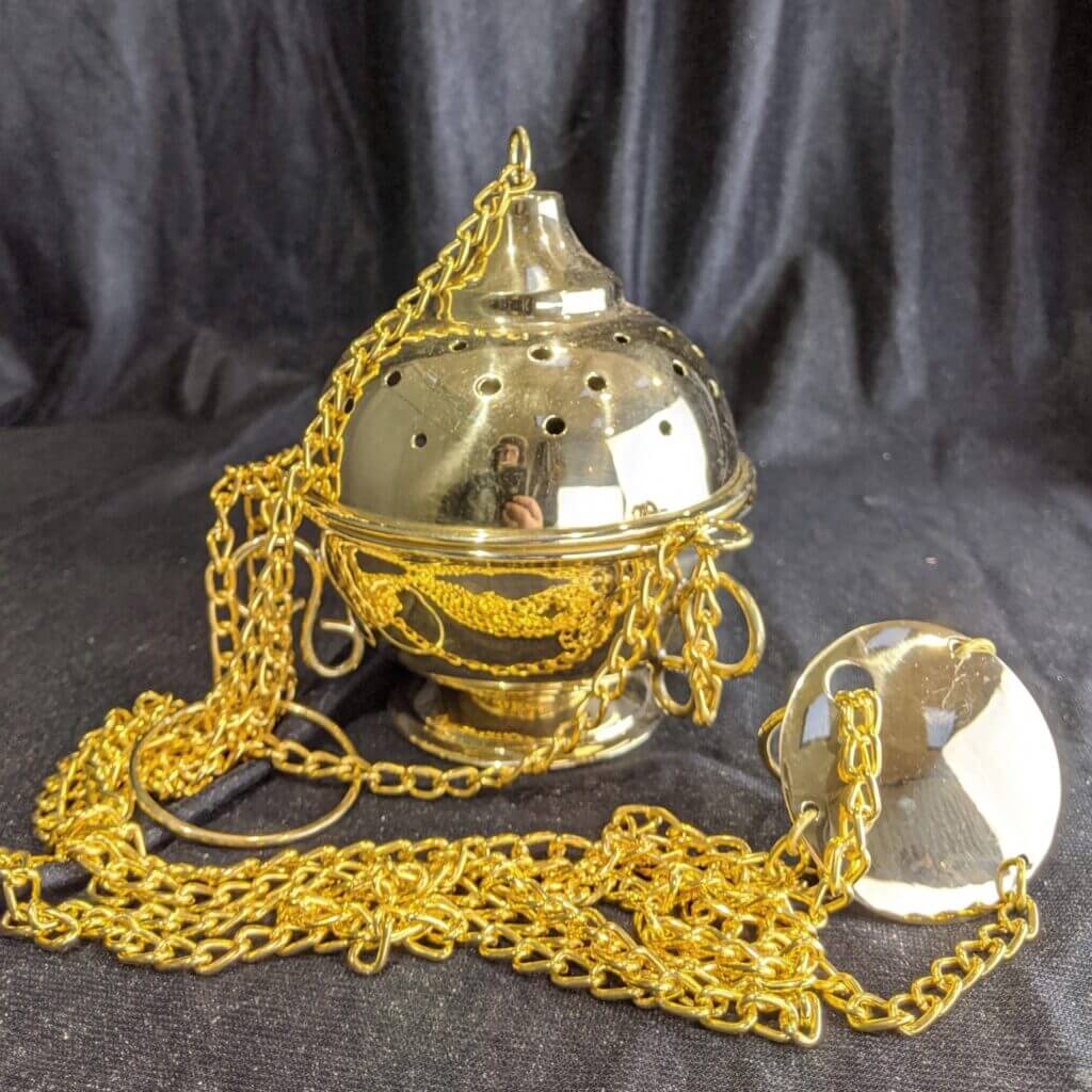 Solid Brass Full Size Classic 'Ball' Incense Burner Censer Thurible ON ...