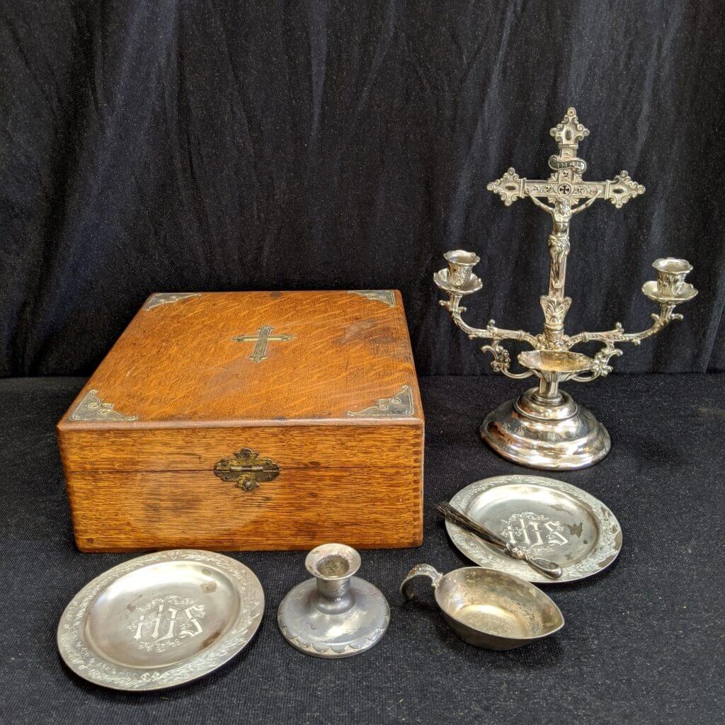Antique American Communion Victorian Travelling Sick Call Set in ...