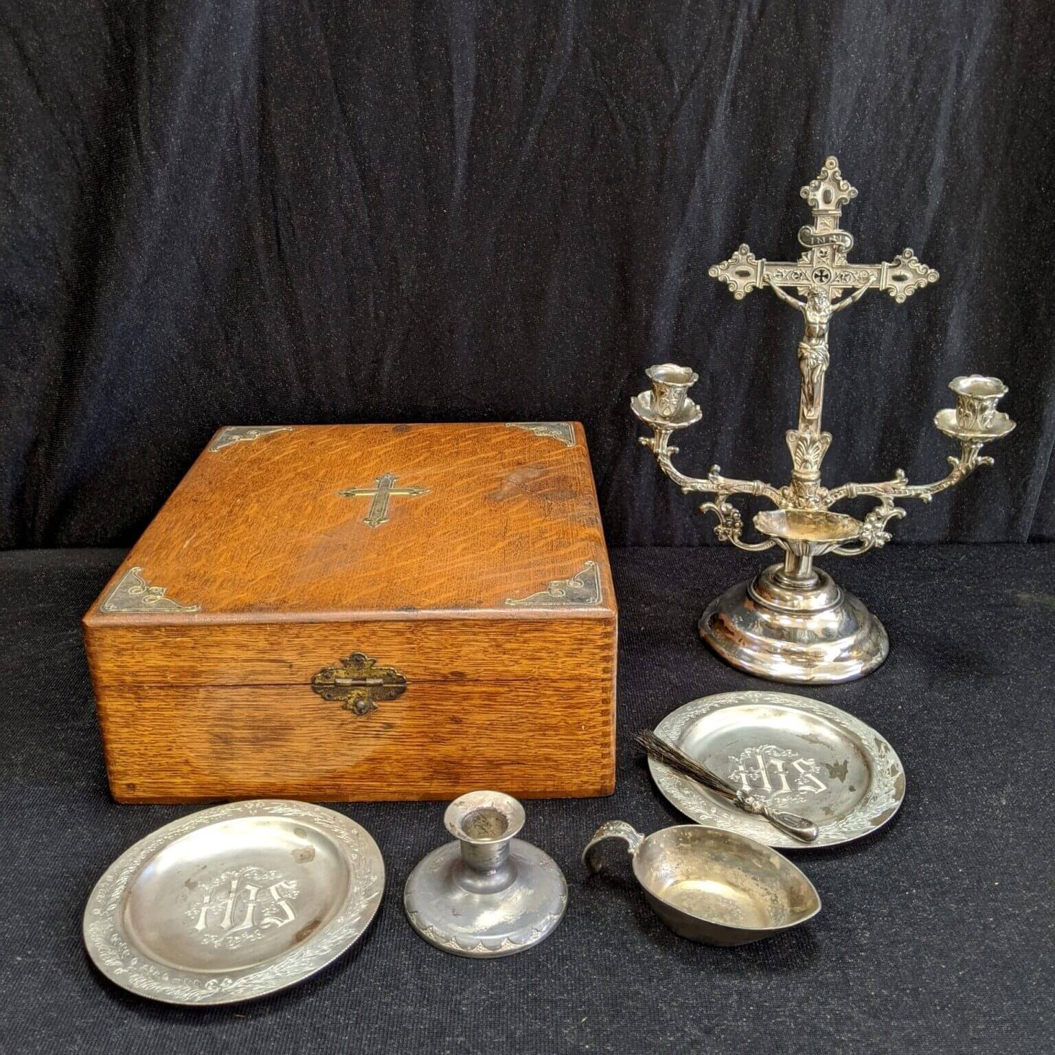 Antique American Communion Victorian Travelling Sick Call Set in ...