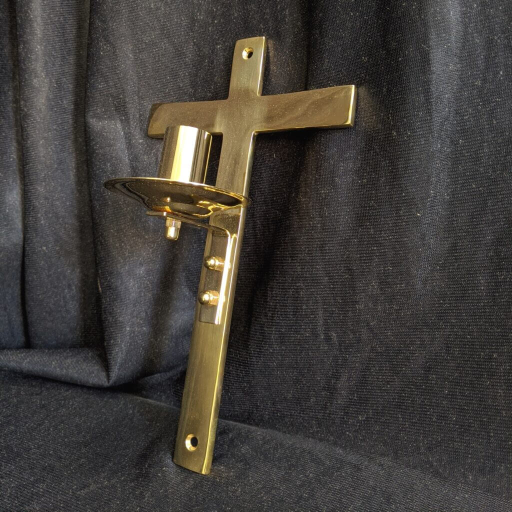 Solid Brass Wall Mounted Votive Cross Candle Holder (SOLD) - Antique ...