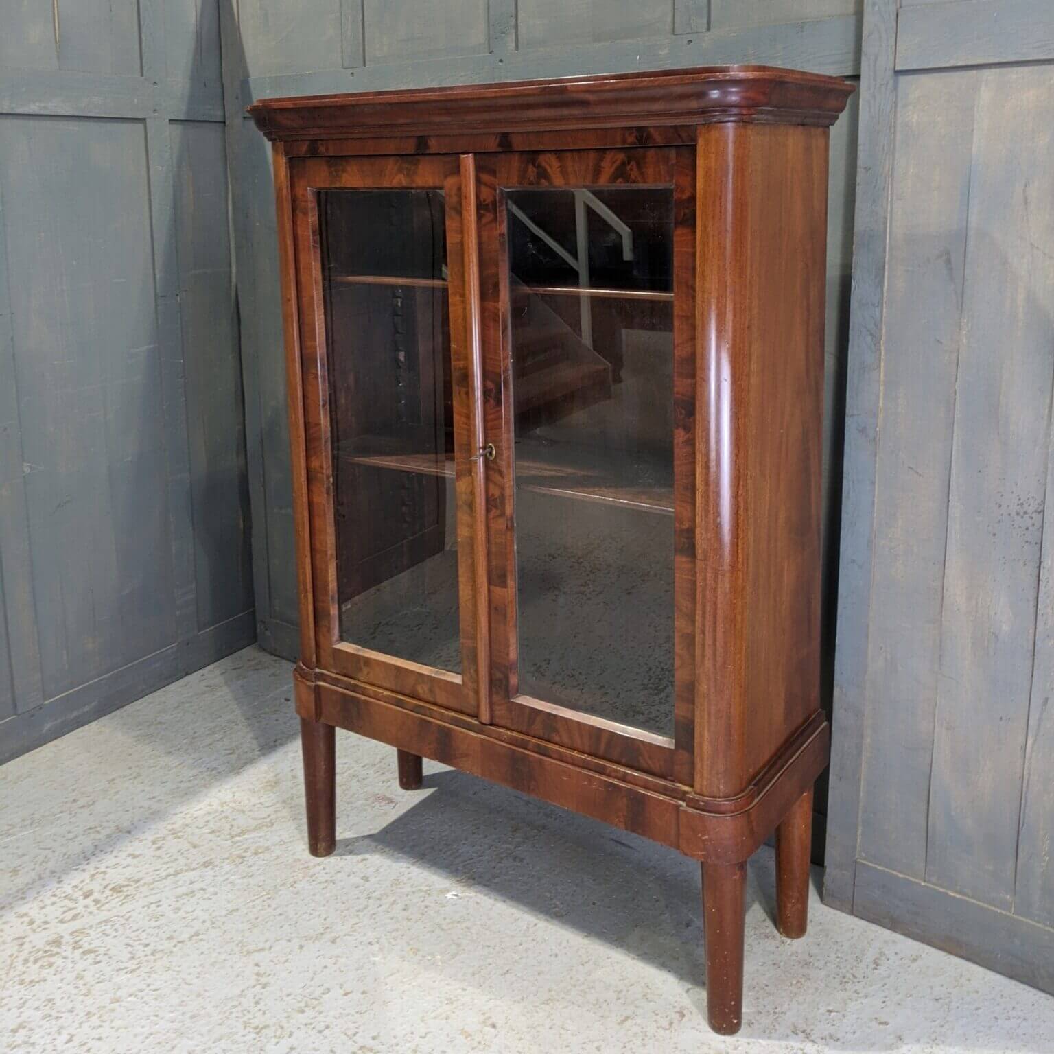 Biedermeier Style Glazed Mahogany & Pine Cabinet Bookcase (SOLD ...