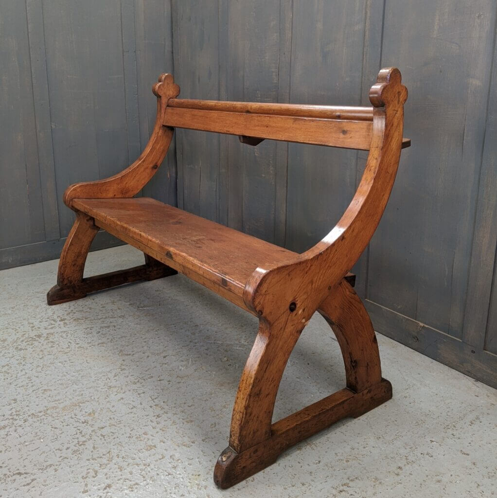 Shapely 'Y' Ended Antique Church Bar Back Bench (SOLD) - Antique Church ...