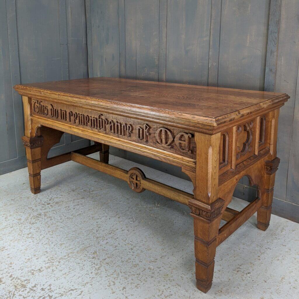 Excellent Victorian Antique Carved Oak Communion Table 'This Do in ...