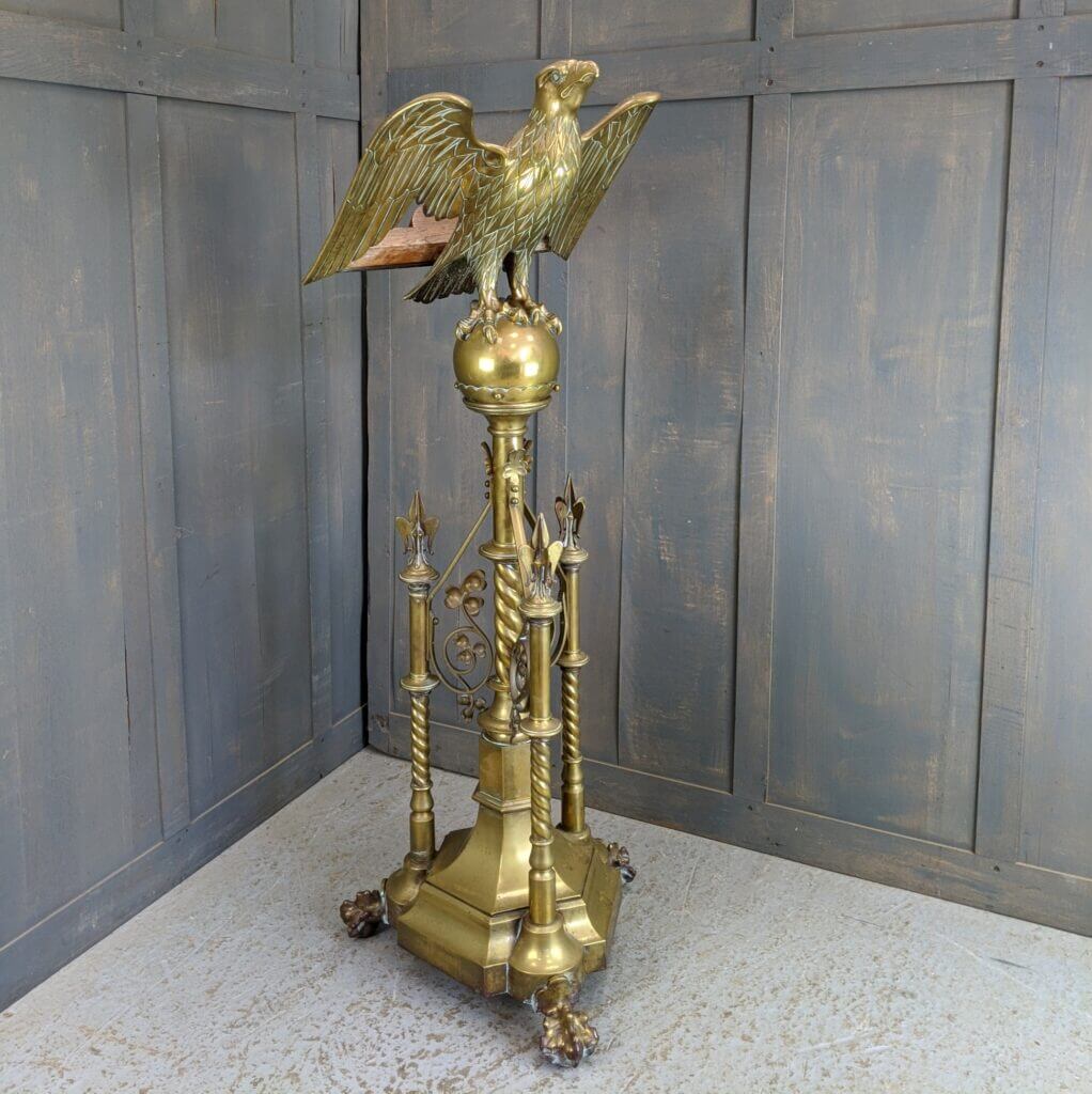 Victorian Antique High Church Brass Eagle Lectern from St Teilo's ...