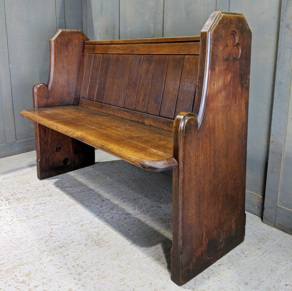 St Teilo's Cardiff Antique Solid Oak Church Pews Benches with Trefoil ...
