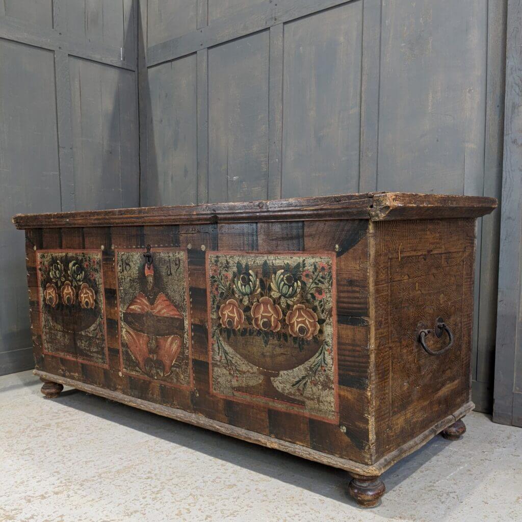 Two Hundred Year Old Large Painted Austrian Dowry Chest (SOLD ...