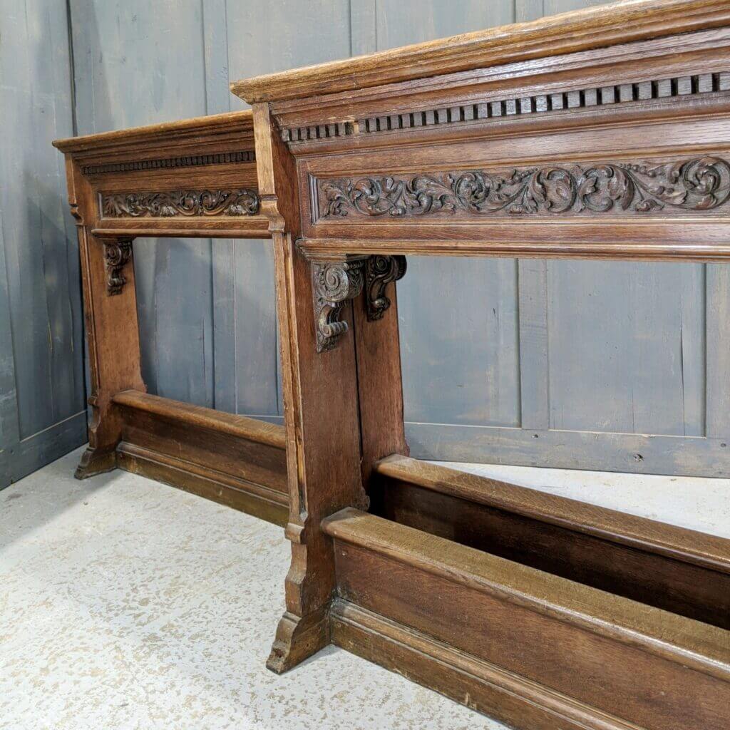 Pair of Beautifully Carved Antique Oak Choir Fronts Panels Panelling ...