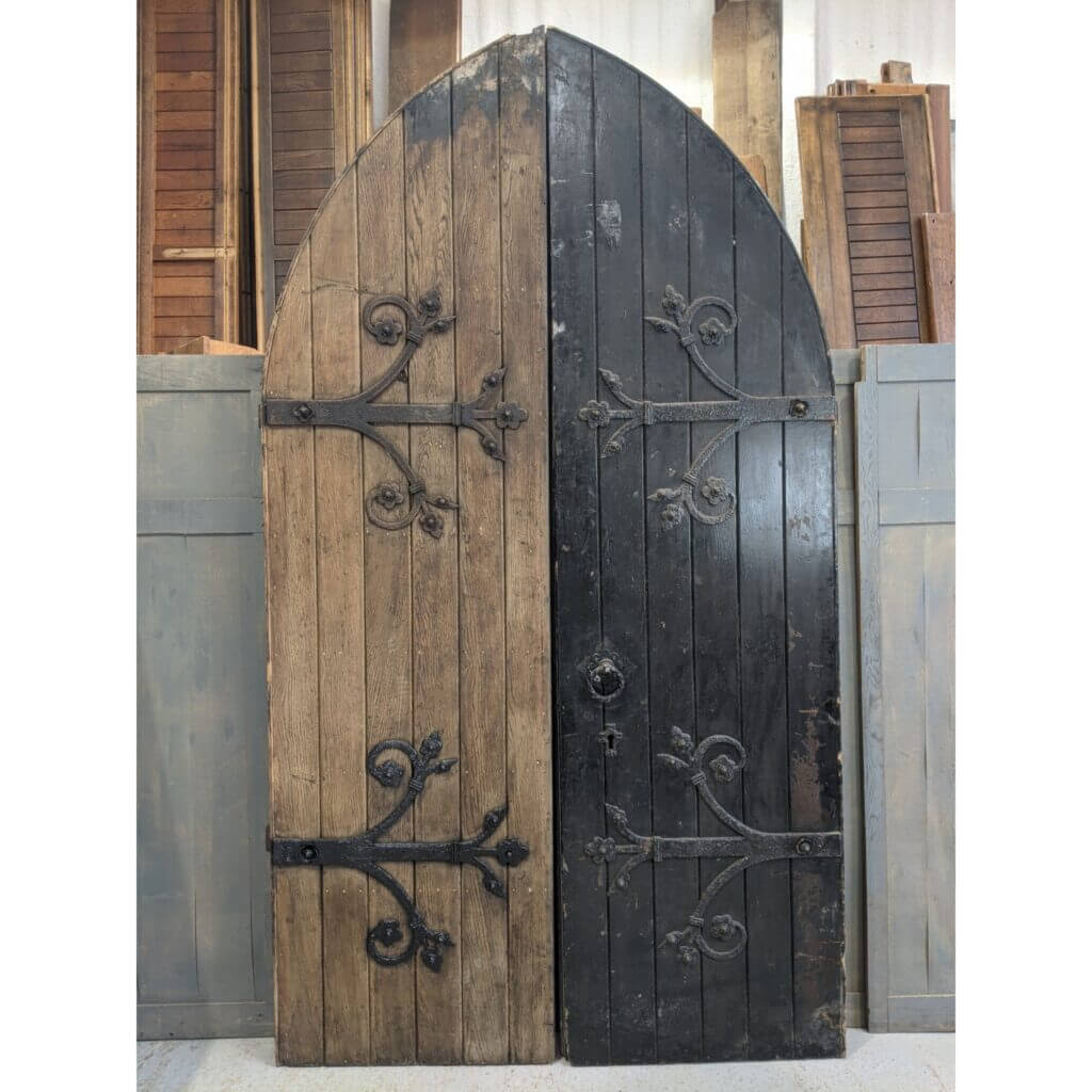 Original Full Size Oak Faced Victorian Arched Church Doors (SOLD ...