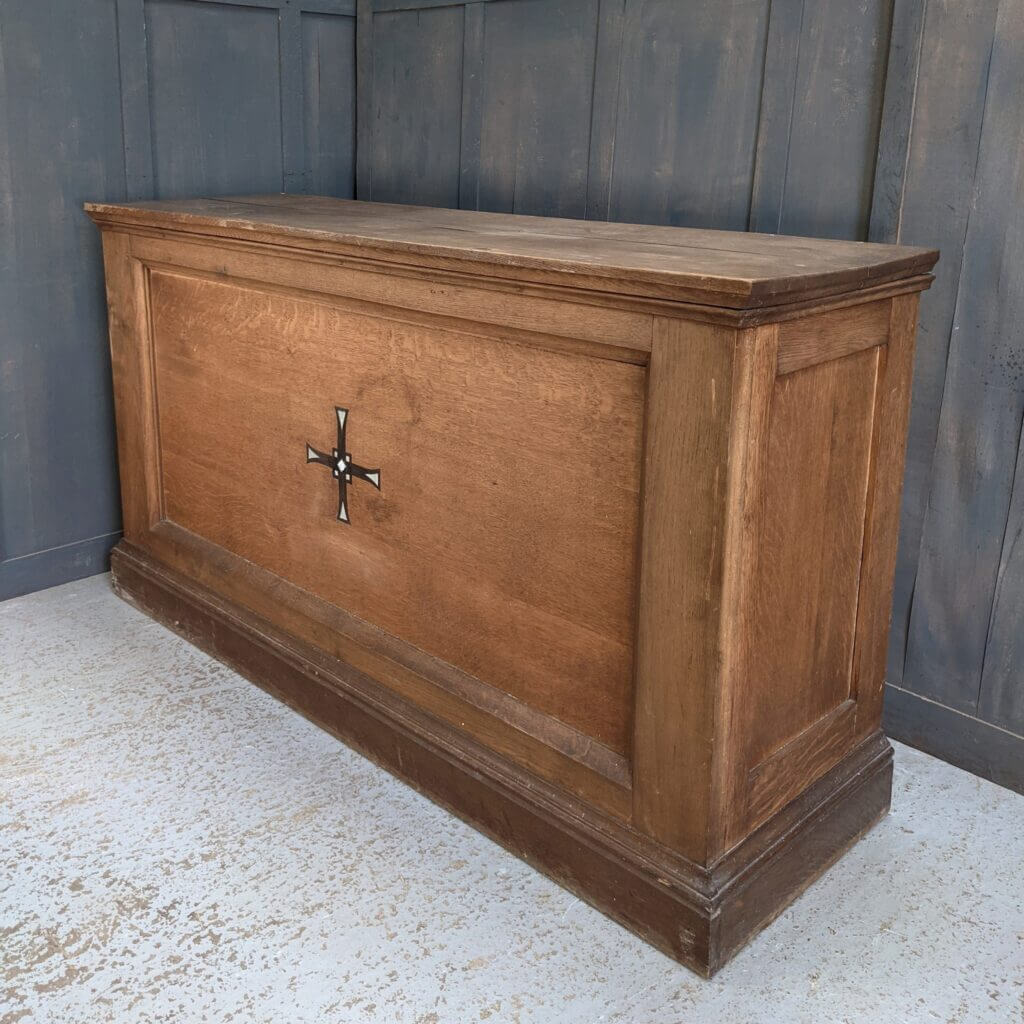 Large Vintage Oak Box Altar with Inlaid Black & White Cross (SOLD ...