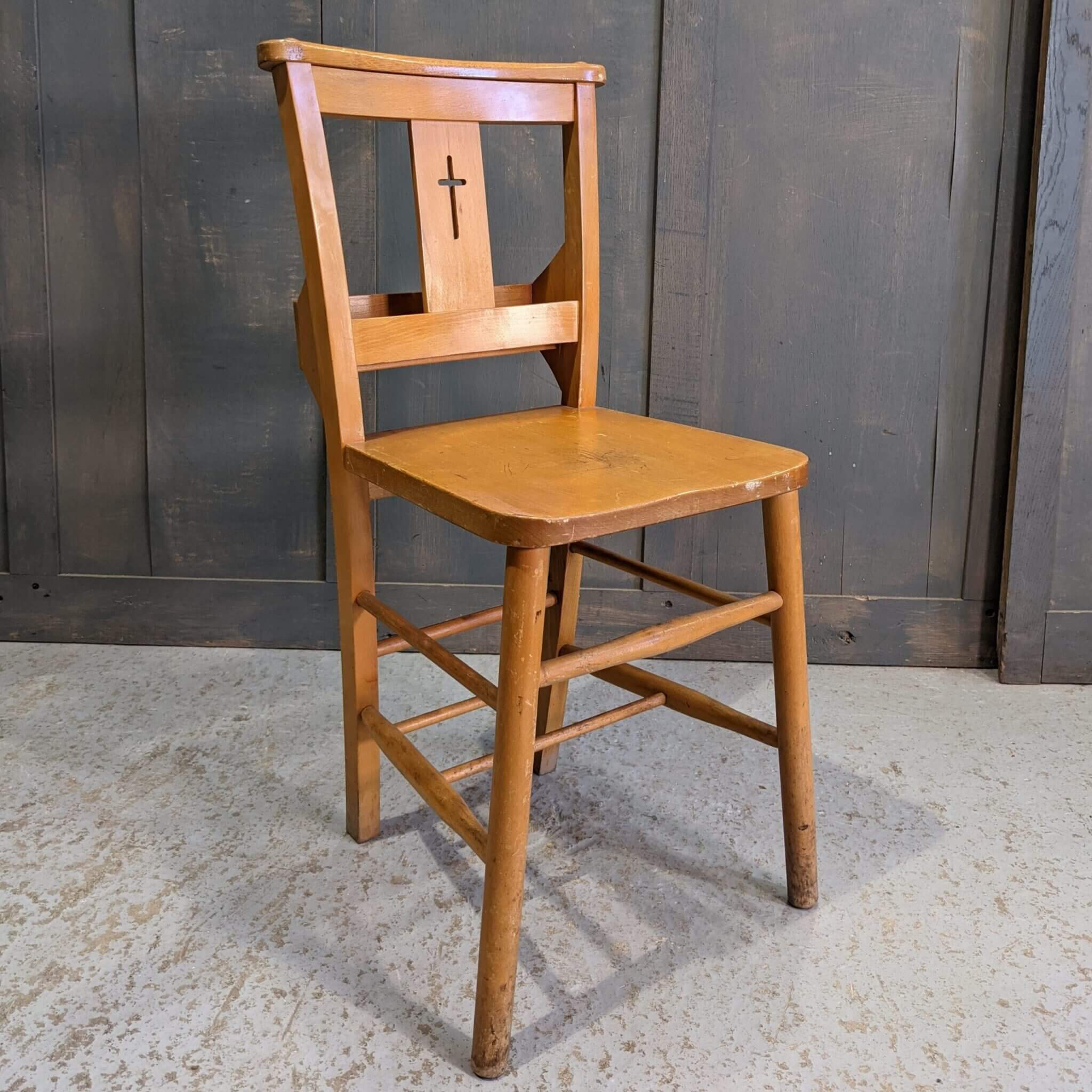 1967 Vintage Honey Beech Cross Back Chapel Chairs from Kensal Town ...