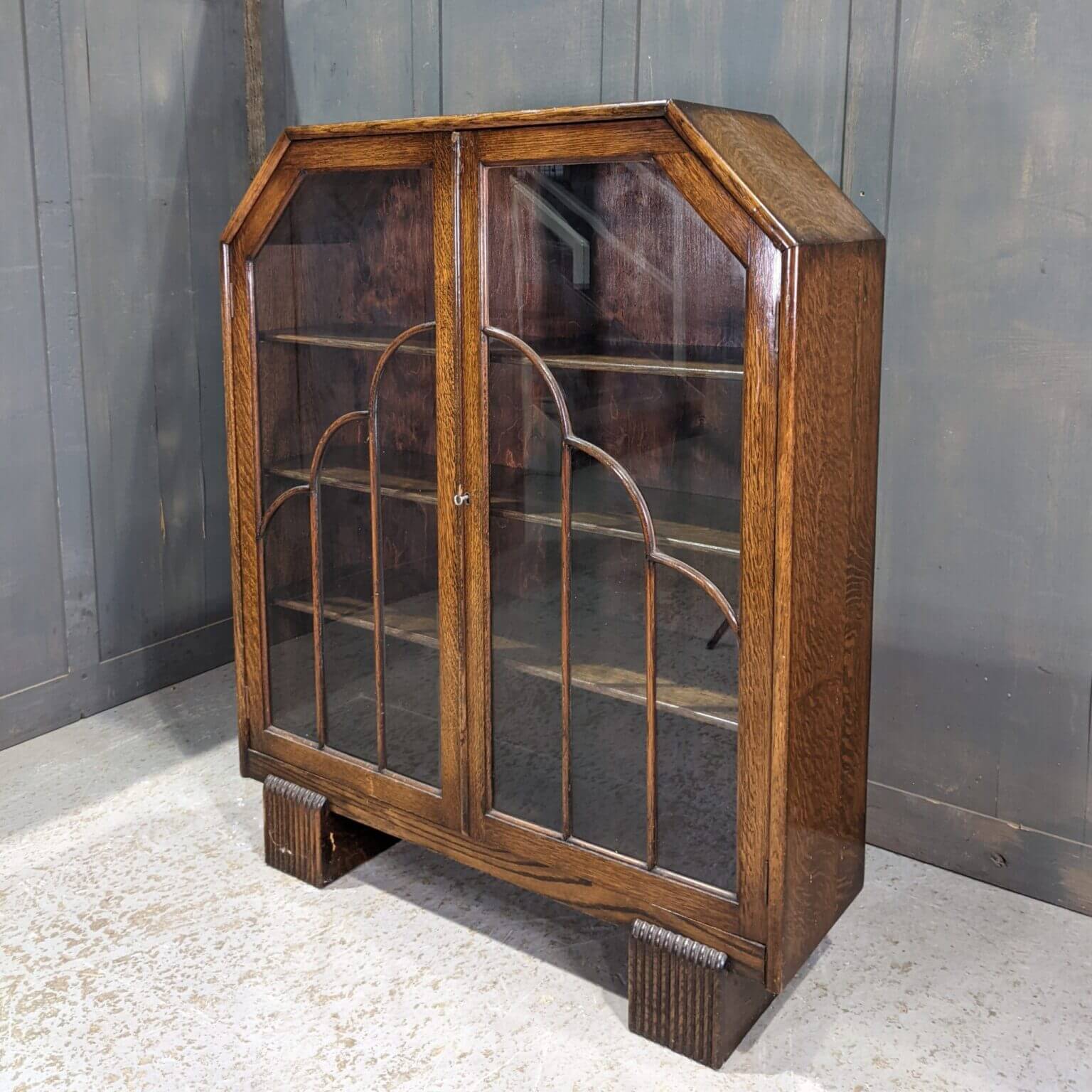Classic Art Deco 1930's Vintage Glazed Bookcase (SOLD) - Antique Church ...