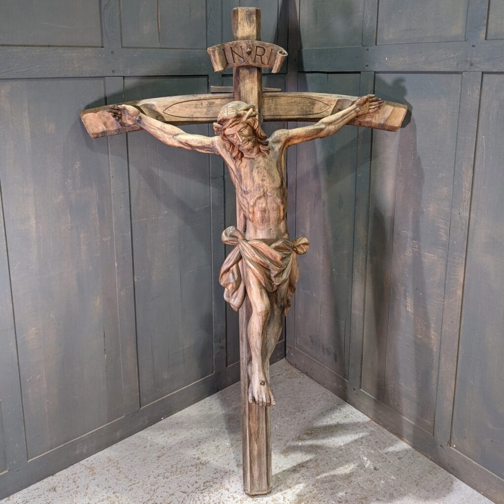 Large Nearly Life Size Carved Wooden Oberammergau Crucifix (SOLD ...
