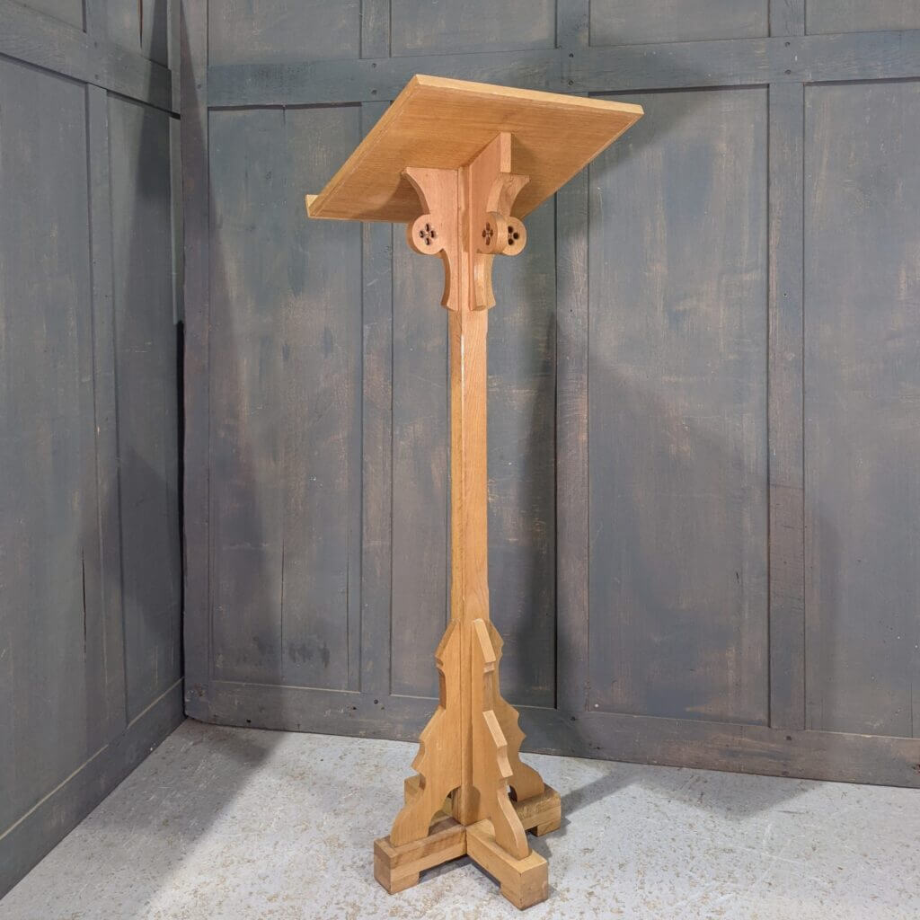 Pale Oak Pedestal Church Reading Lectern with Simple Gothic Details ...