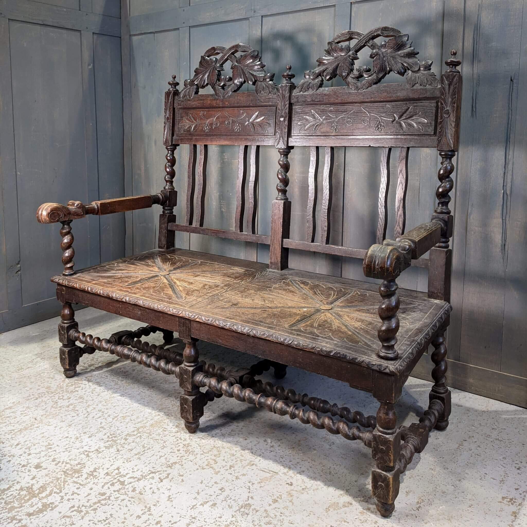 Fleur de Lys 1860's Antique Pine Church Pews Benches from St Faith's ...