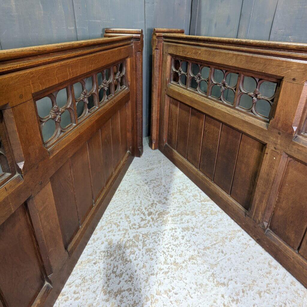 Pair of Long 1876 Simple Gothic Oak Choir Fronts Panels Panelling from ...