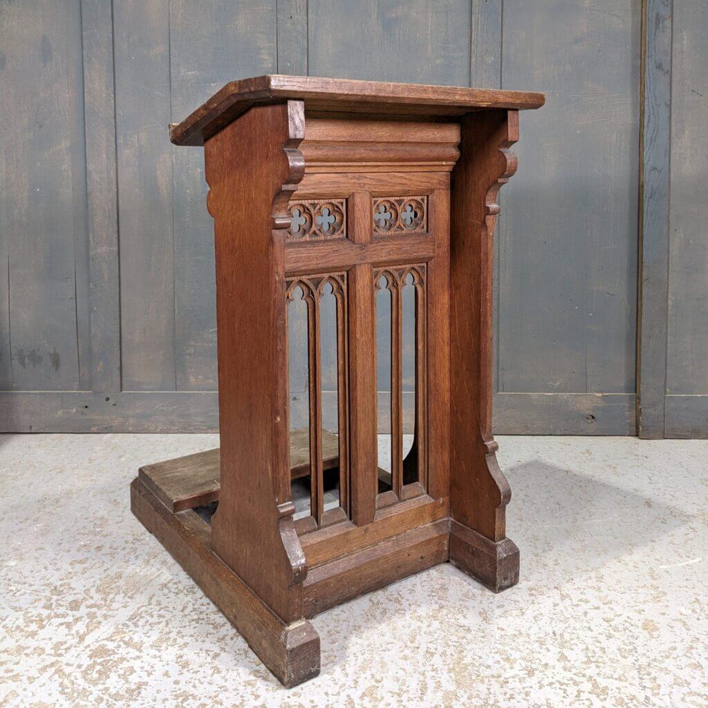 Small Vintage Oak Gothic Revival Prie Dieu Prayer Desk from St Mary's ...