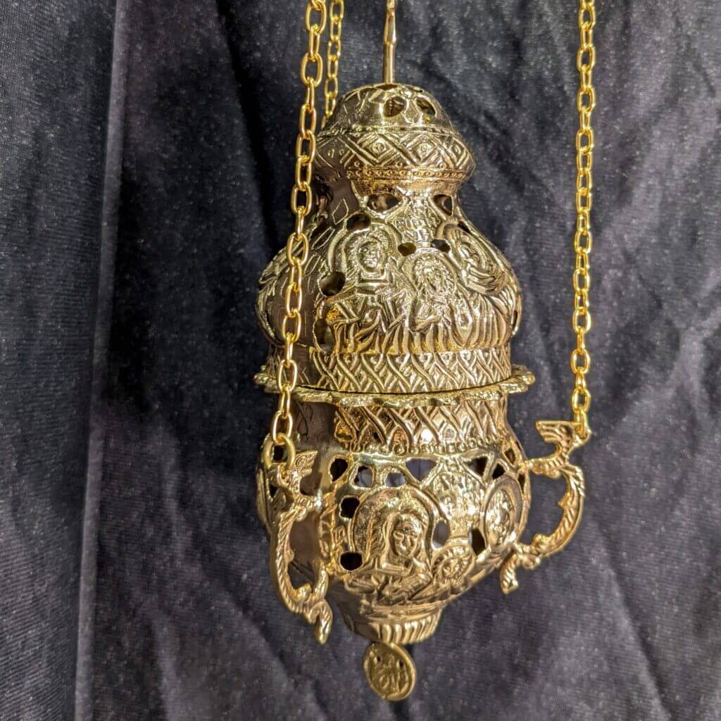 Heavy Ancient Coptic Style Holy Family Censer Thurible Incense Burner ...