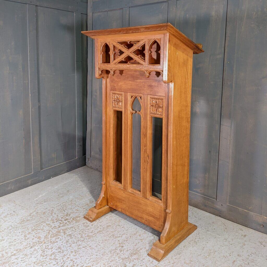 Carved Oak Lectern Reading Stand Ambo in the Gothic Tradition (SOLD ...