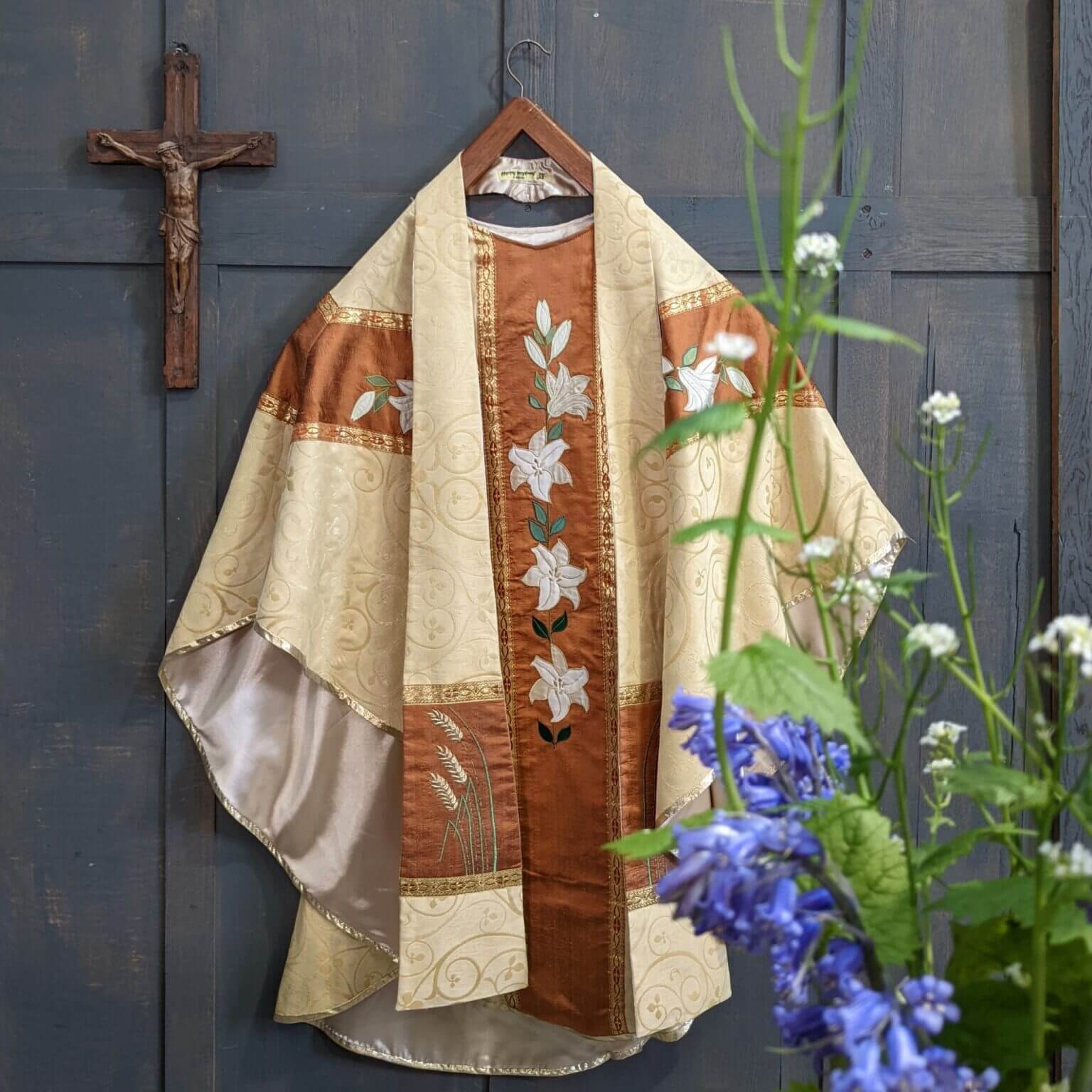 'Harvest Festival' Cream Damask Vintage Chasuble by Josephine Ratcliffe ...