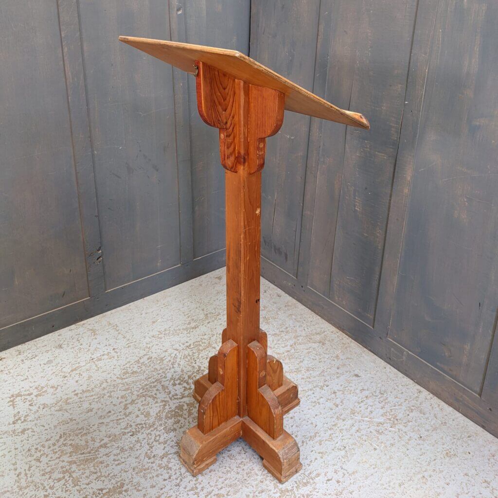 Very Simple Pine Pedestal Lectern (SOLD) - Antique Church Furnishings