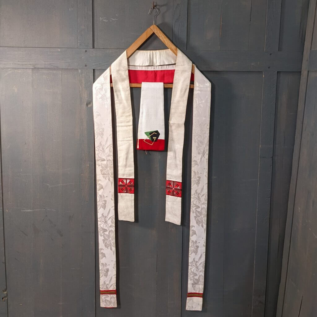 Two Vintage Red & White Stoles with Red & White Maniple (SOLD ...