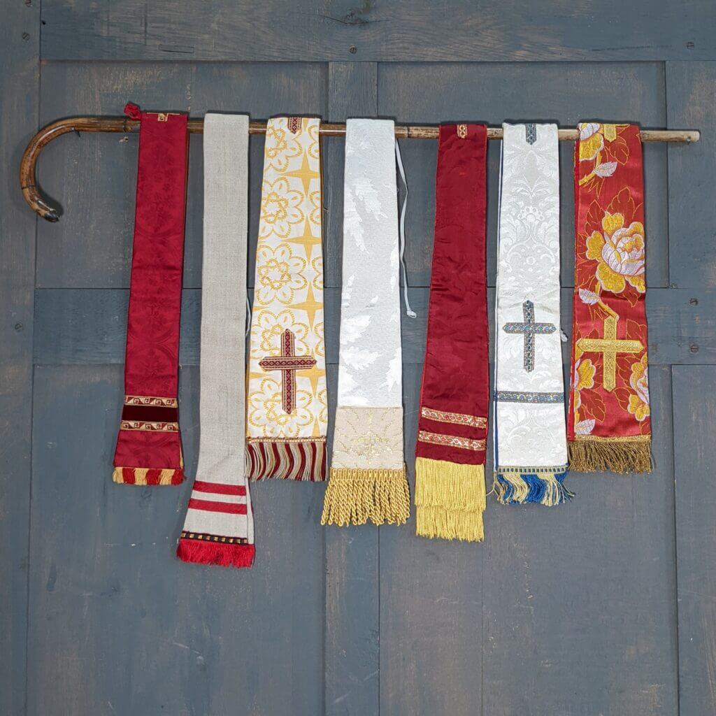 Job Lot of Seven Mixed Vintage Maniples (SOLD) - Antique Church Furnishings