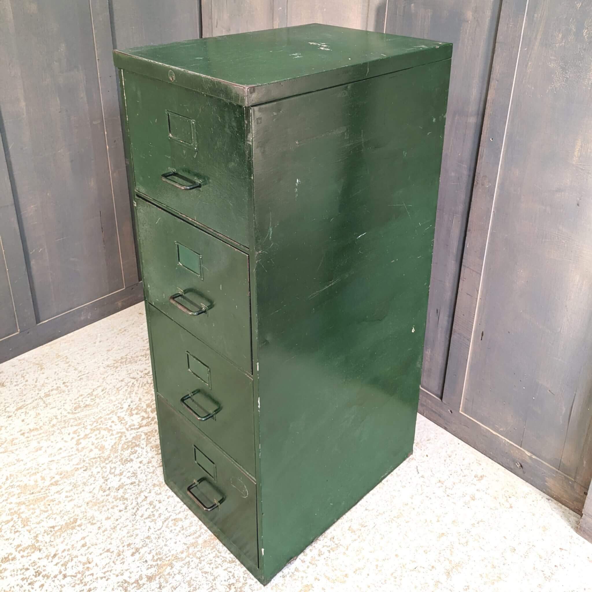 1940's Vintage Standard Width Steel Office Filing Cabinet Chest of ...