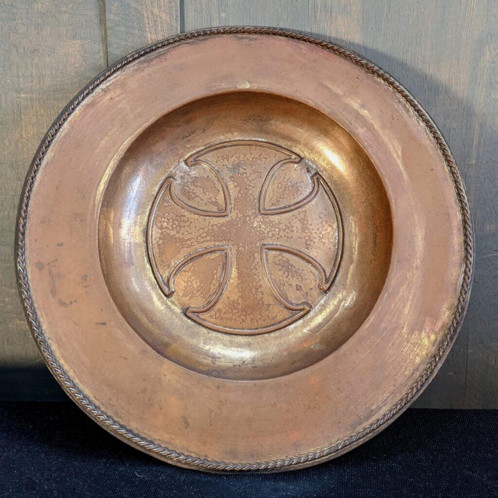Large Vintage Brass Communion Plate with Alisee Pattee Cross (SOLD ...