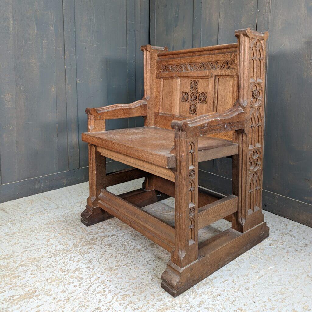 Quietly Spectacular Late Gothic Revival Vintage Carved Oak Priest ...
