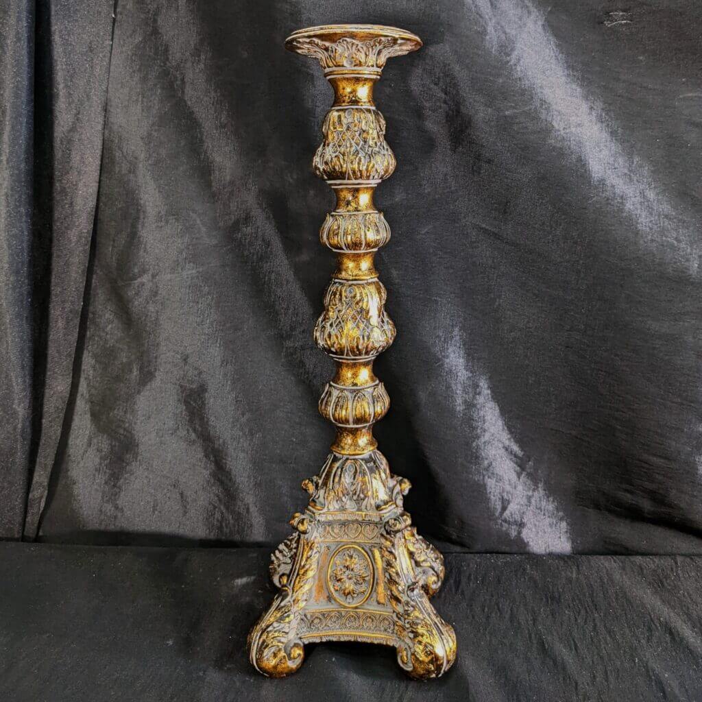Faux Antique Bronze Ornate Religious Candlestick (SOLD) - Antique ...