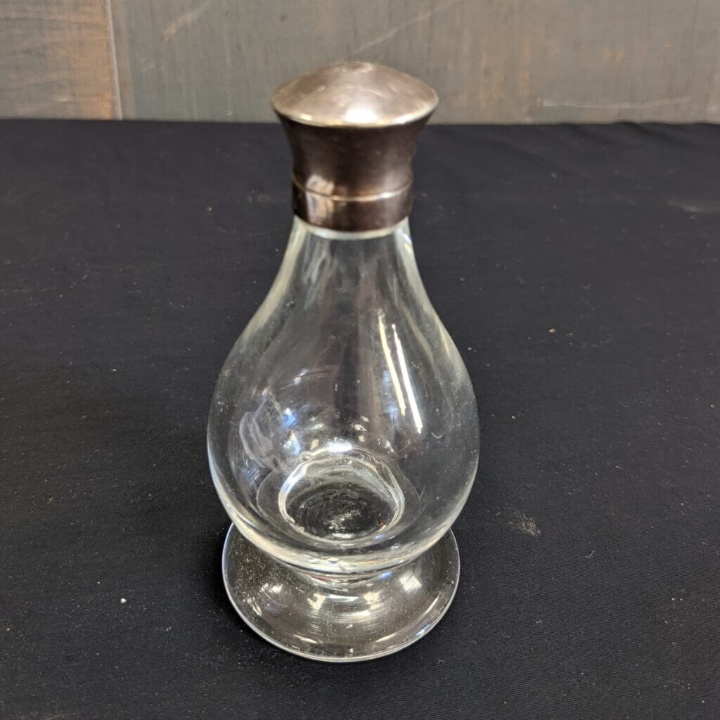 Vintage Holy Oil Church Glass Container with Solid Silver Screw Top ...